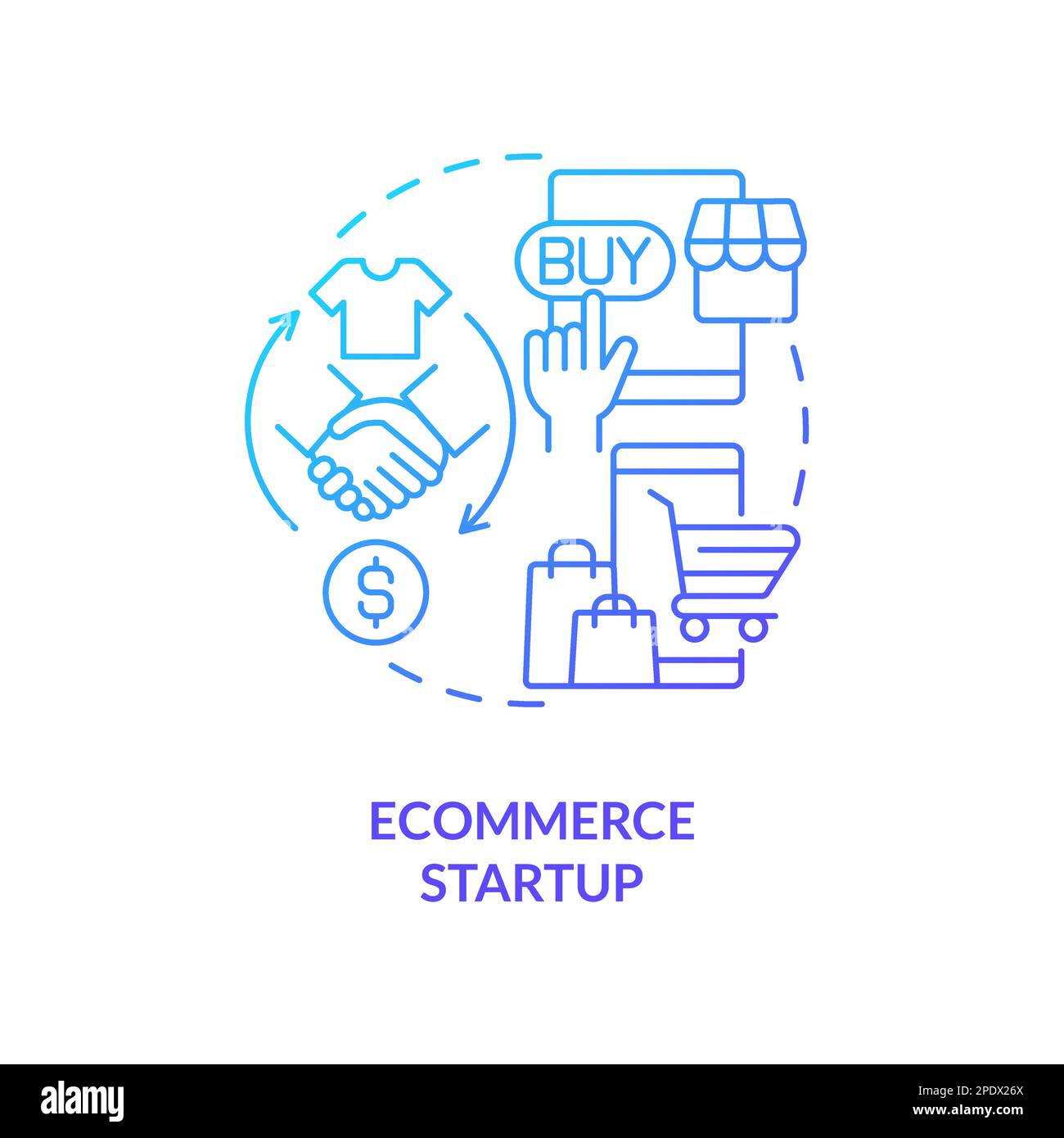 Ecommerce Startup Blue Gradient Concept Icon Stock Vector Image And Art