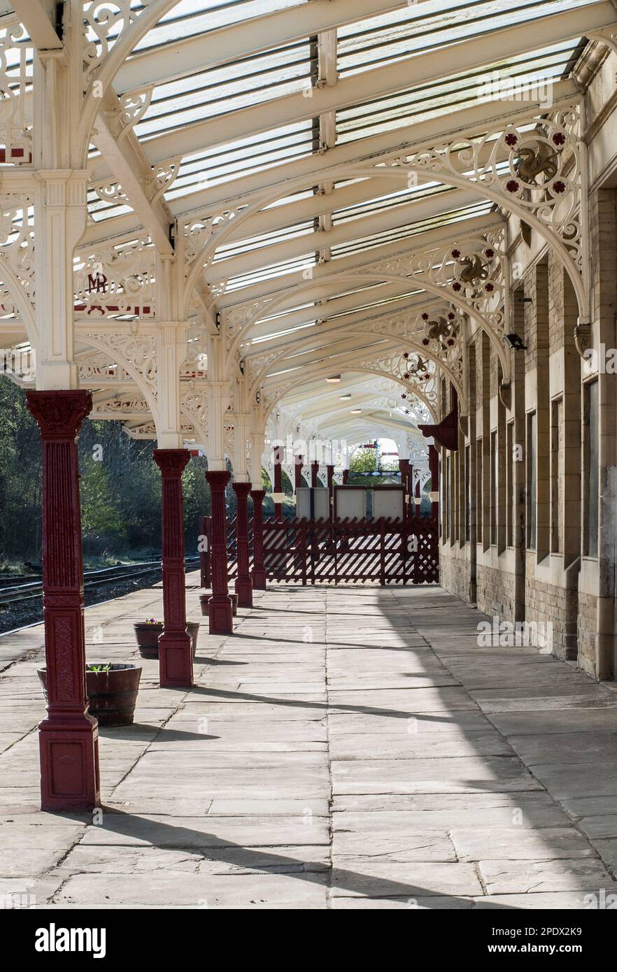 Hellifield railway station in North Yorkshire. which is a stopping ...