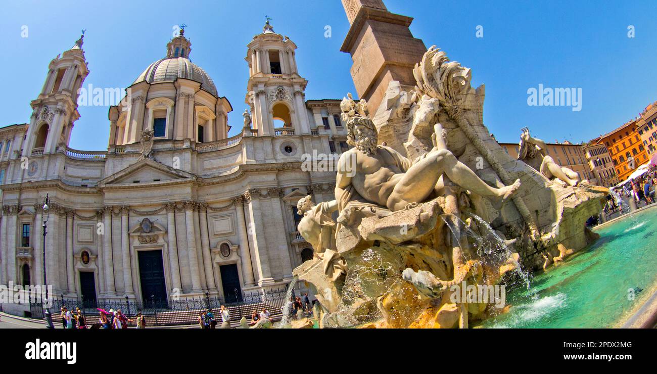 Fountain of the four Rivers, Fontana dei Quattro Fiumi, Egyptian ...
