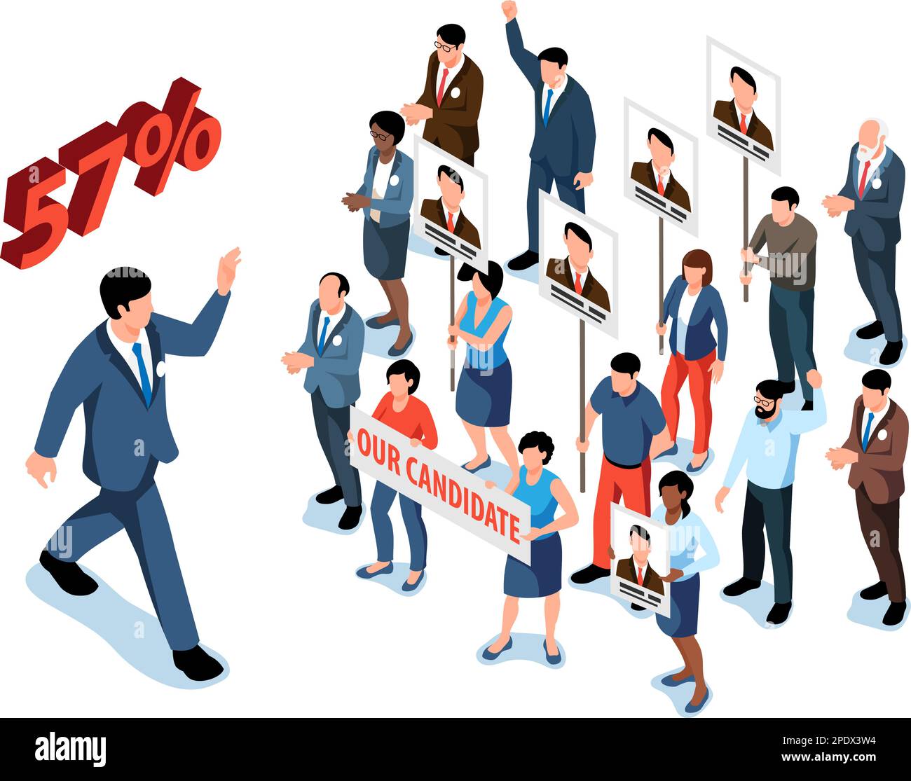 Political elections concept with crowd supporting their candidate ...