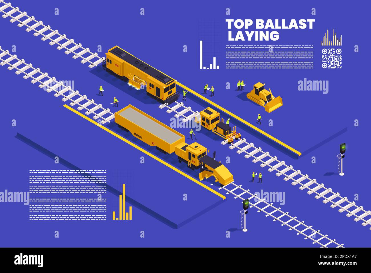 Railroad track laying construction vehicles railway equipment machines ...