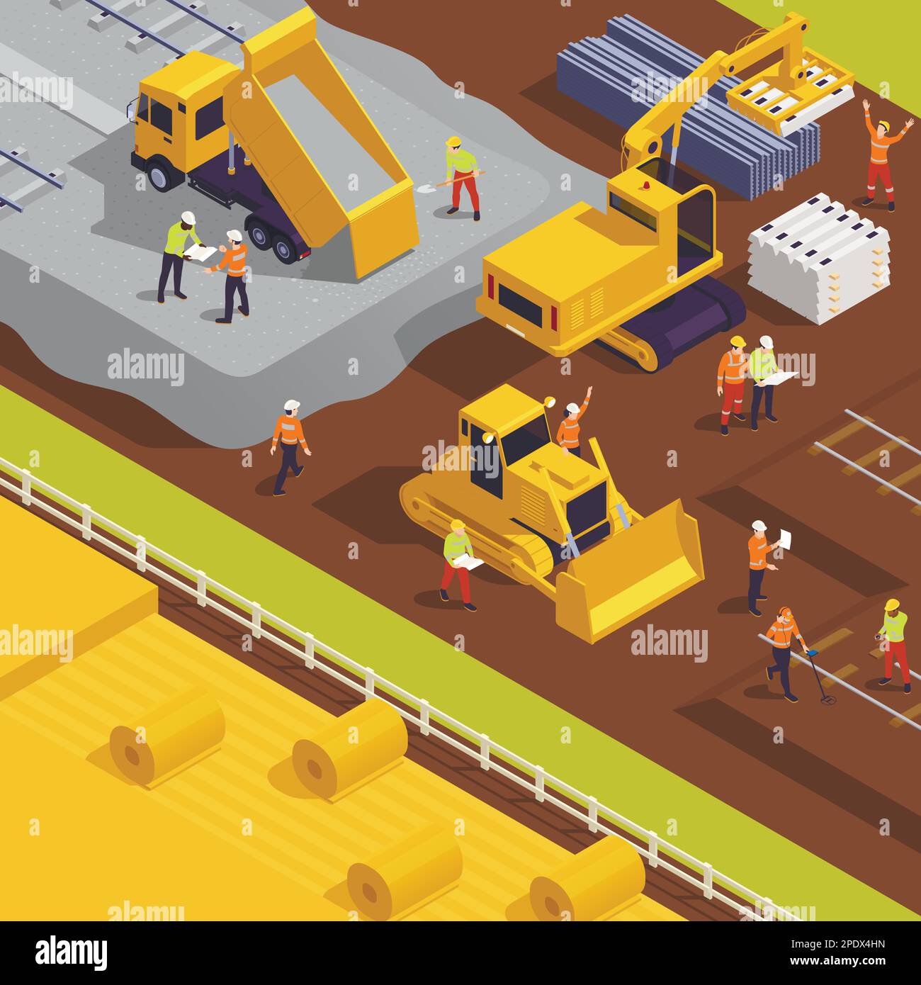 Railroad track laying construction vehicles railway equipment machines ...