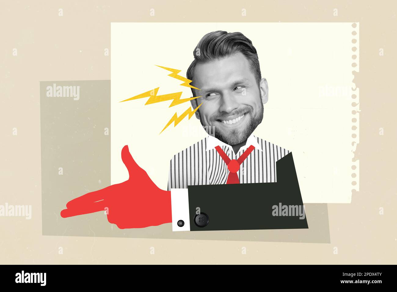 Collage artwork picture image poster postcard of handsome man flirting ...