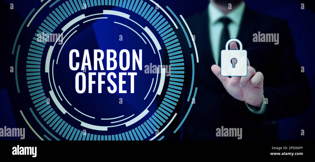 Text caption presenting Carbon Offset. Conceptual photo Reduction in ... Text caption presenting Carbon Offset. Conceptual photo Reduction in ...