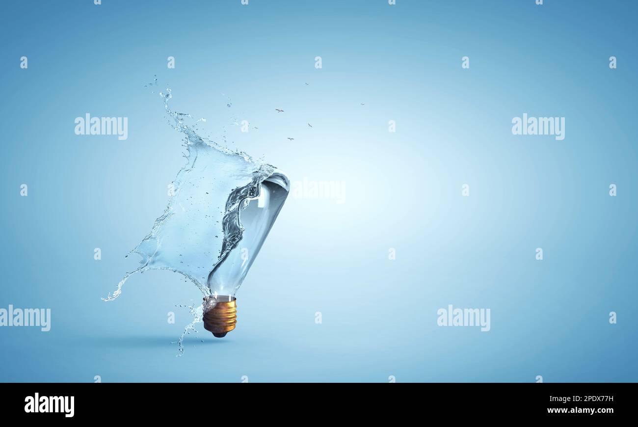 Light bulb from water splash Stock Photo - Alamy