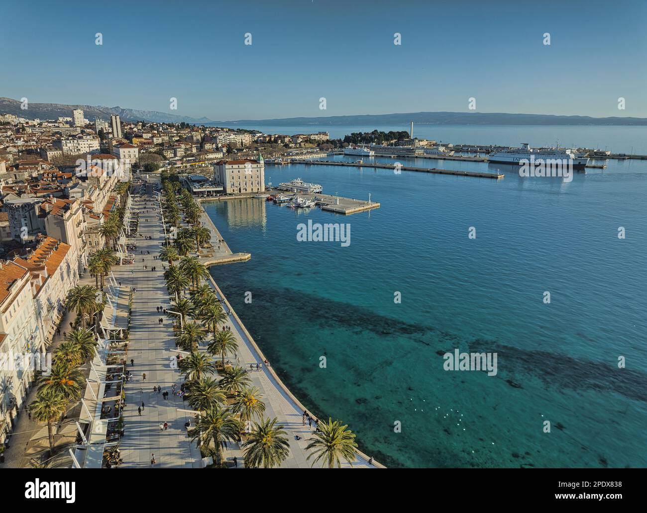 Aerial panoramic view of city Split Croatia Stock Photo - Alamy