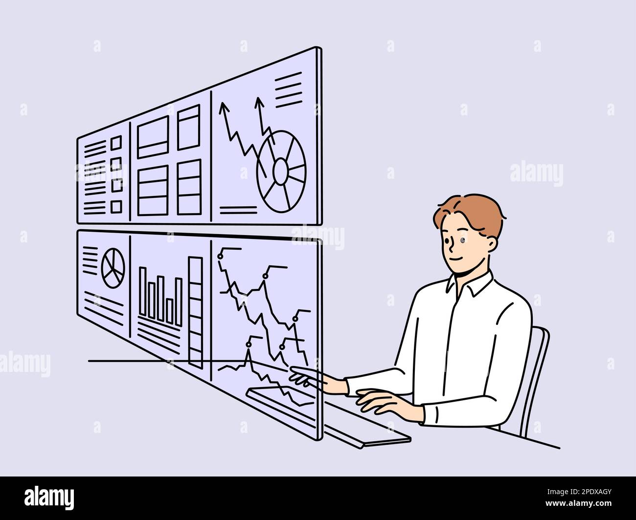 Business man monitors Stock Vector Images - Alamy