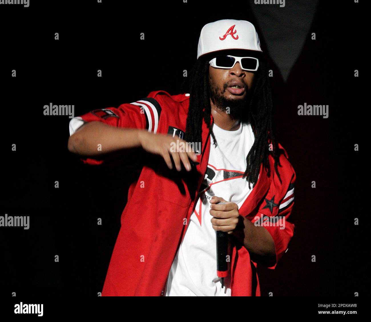 Hip-hop rapper Lil Jon performs with the East Side Boys at the Tweeter Center in Mansfield, Mass ...