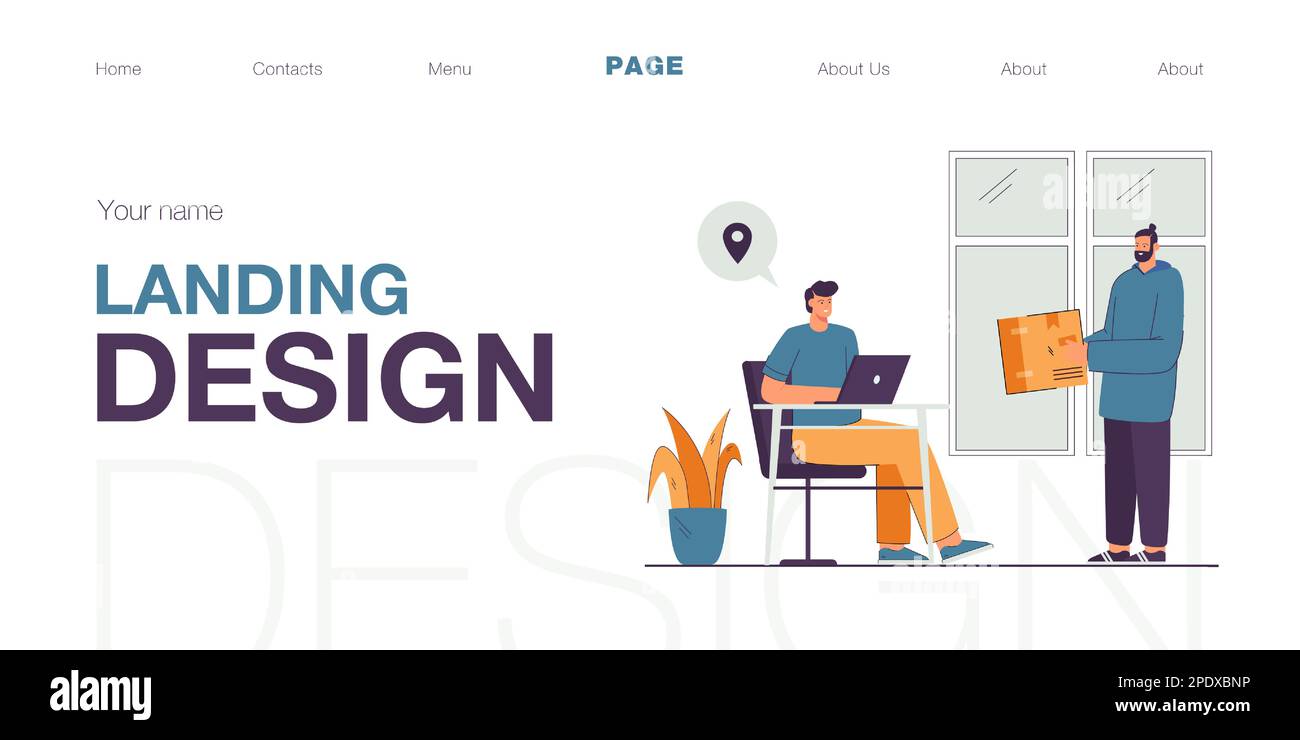 Man delivering goods vector illustration Stock Vector Image & Art - Alamy