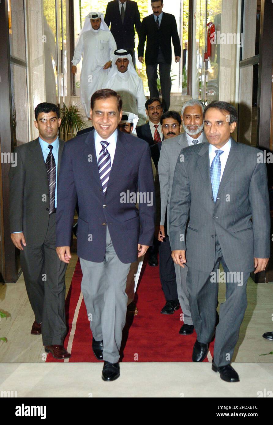 Chairman of the Chiefs of Staff Committee in Pakistan, General Ehsan ul Haq, center, arrives at ...