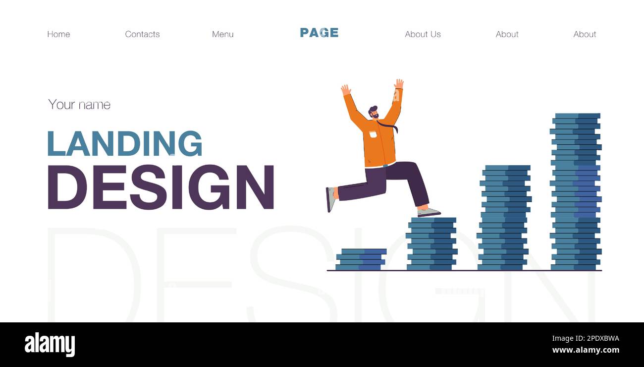 Successful man climbing higher on stack of gold coins Stock Vector ...