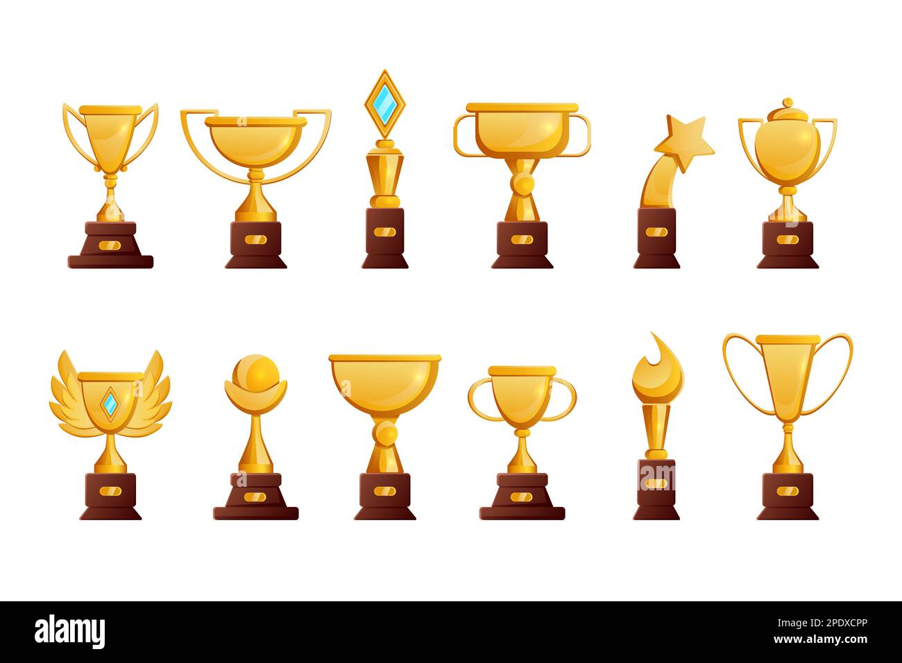 Gold award cups for winners and heroes set Stock Vector Image & Art - Alamy