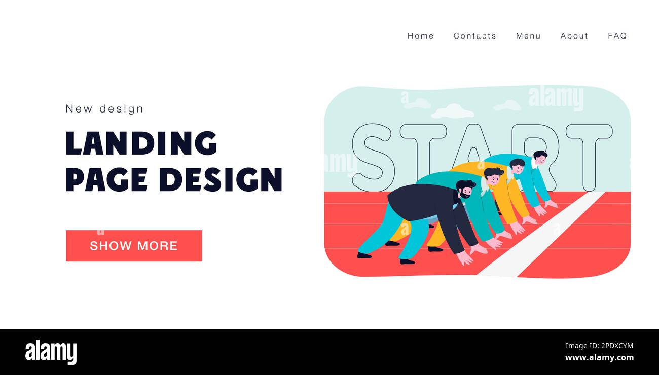 Office workers standing ready on start line Stock Vector Image & Art ...