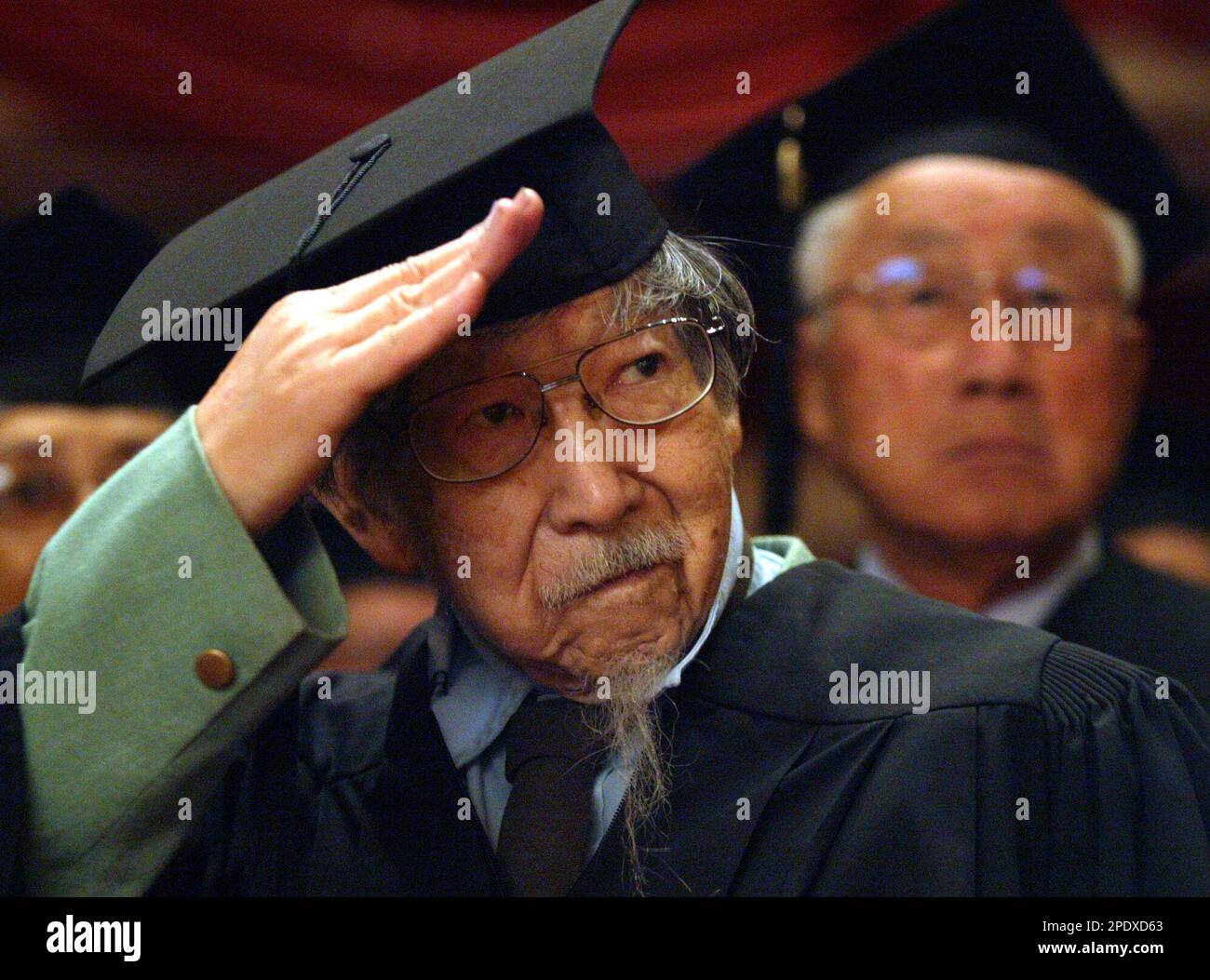Minoru Ito, 80, one of the almost 60 Japanese-Americans accepting a retroactive high school ...