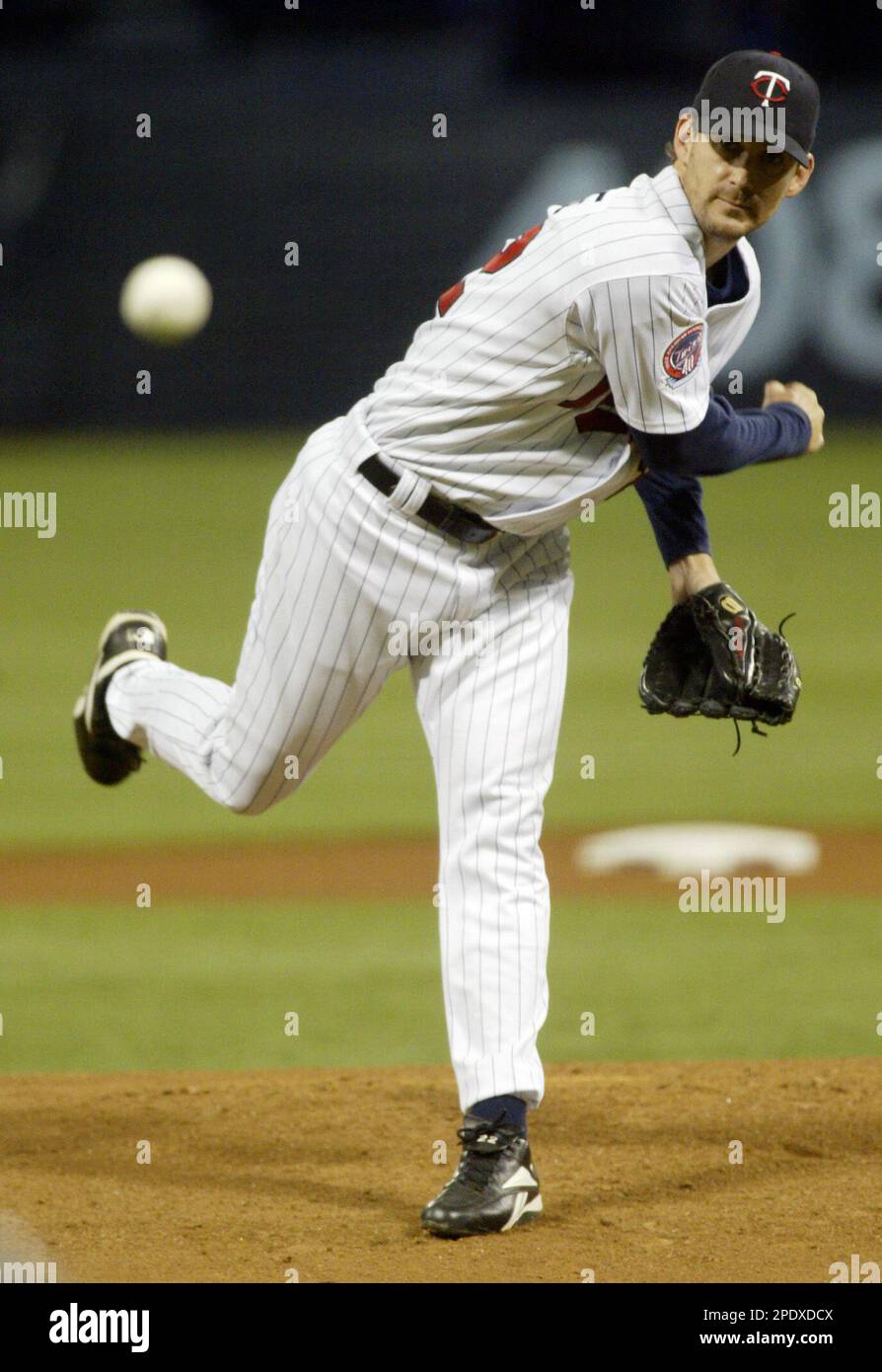 Minnesota Twins starting pitcher Brad Radke delivers during the first ...