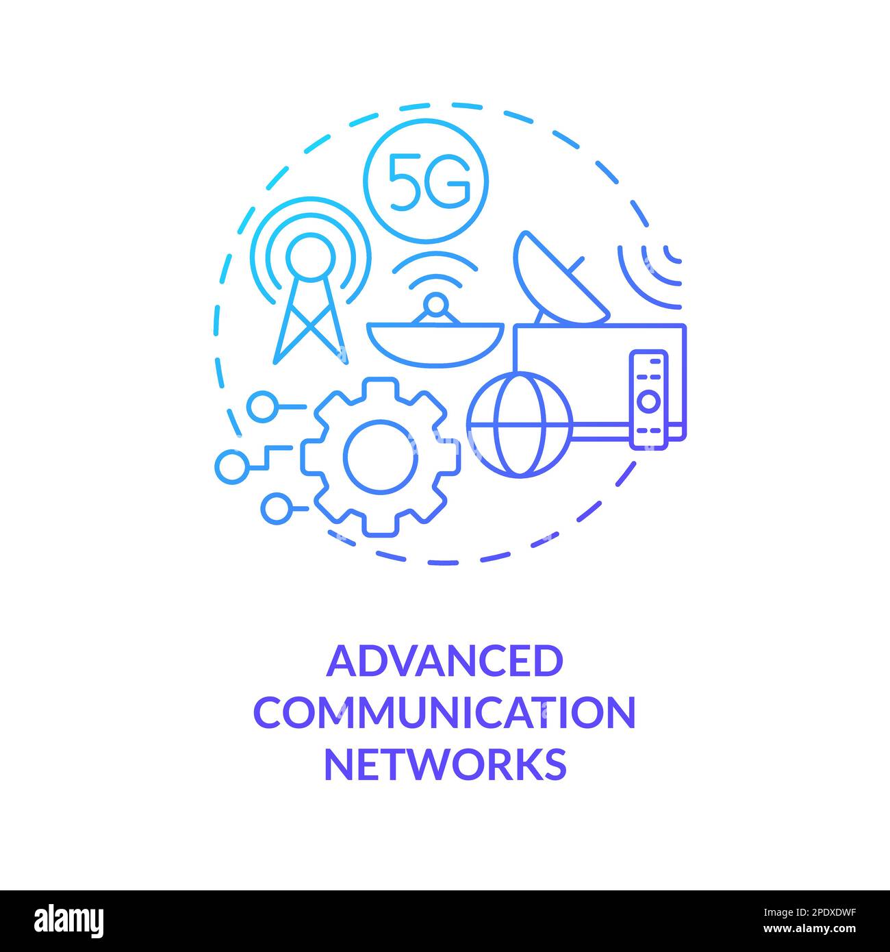 Advanced communication networks blue gradient concept icon Stock Vector ...