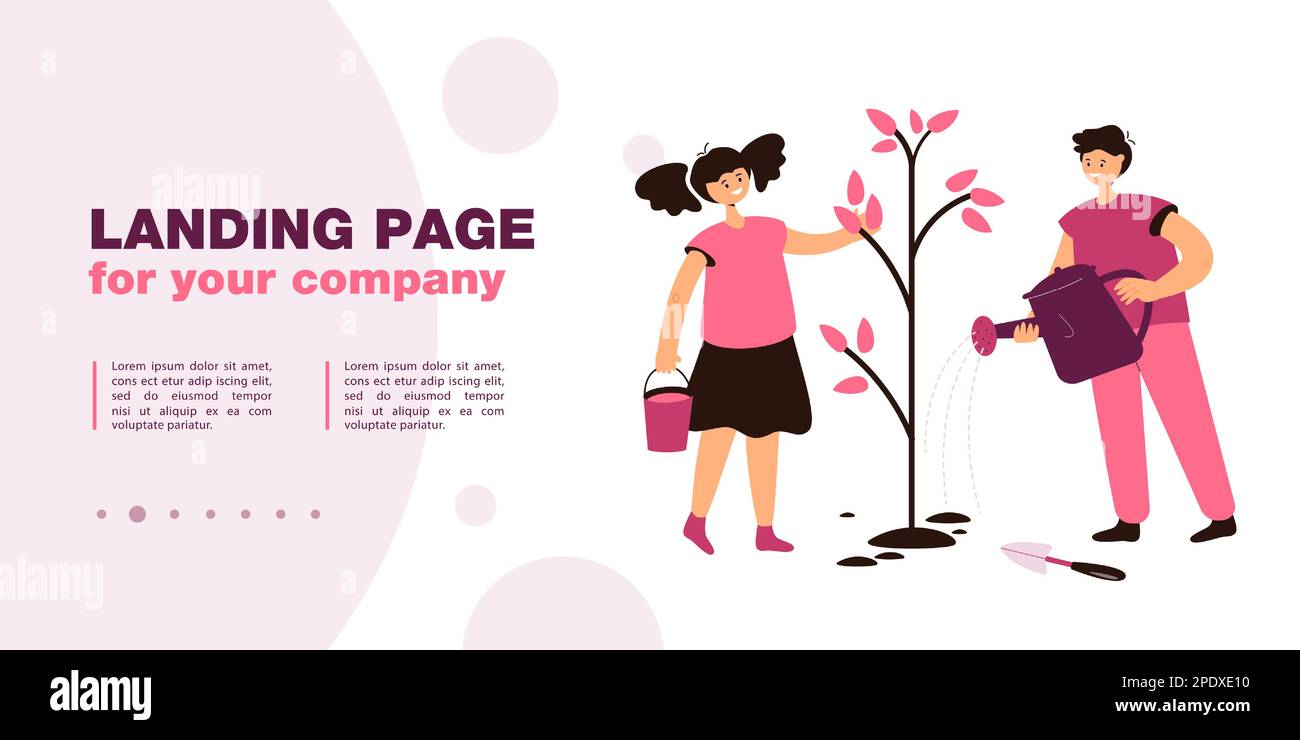 Kids planting tree in garden or park Stock Vector Image & Art - Alamy