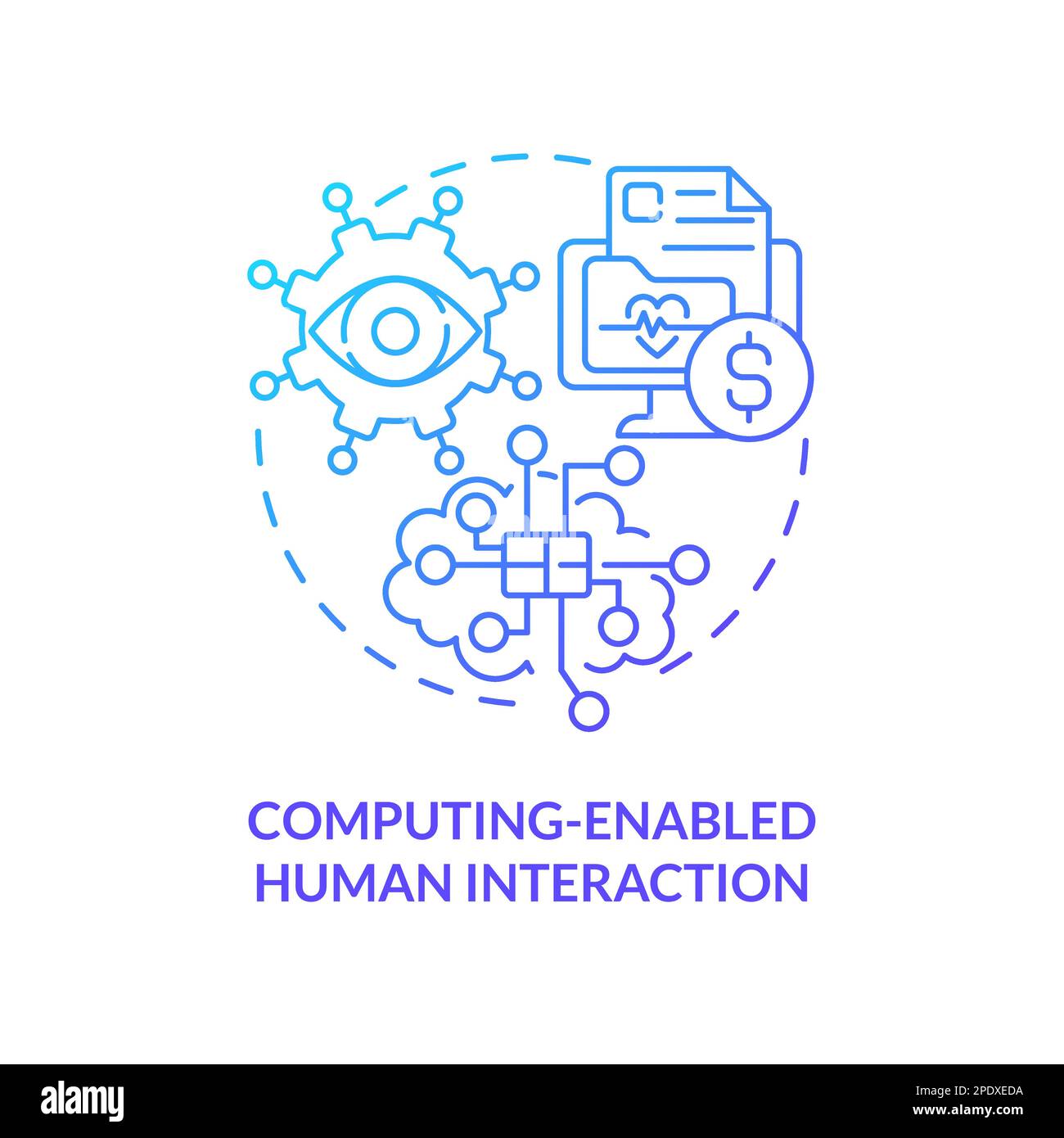 Computing enabled human interaction blue gradient concept icon Stock Vector Image & Art - Alamy