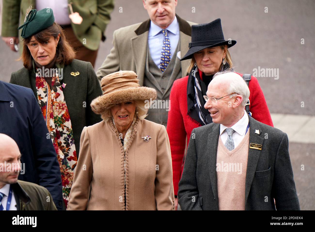The Queen Consort speaks to Regional Director of Cheltenham Racecourse ...