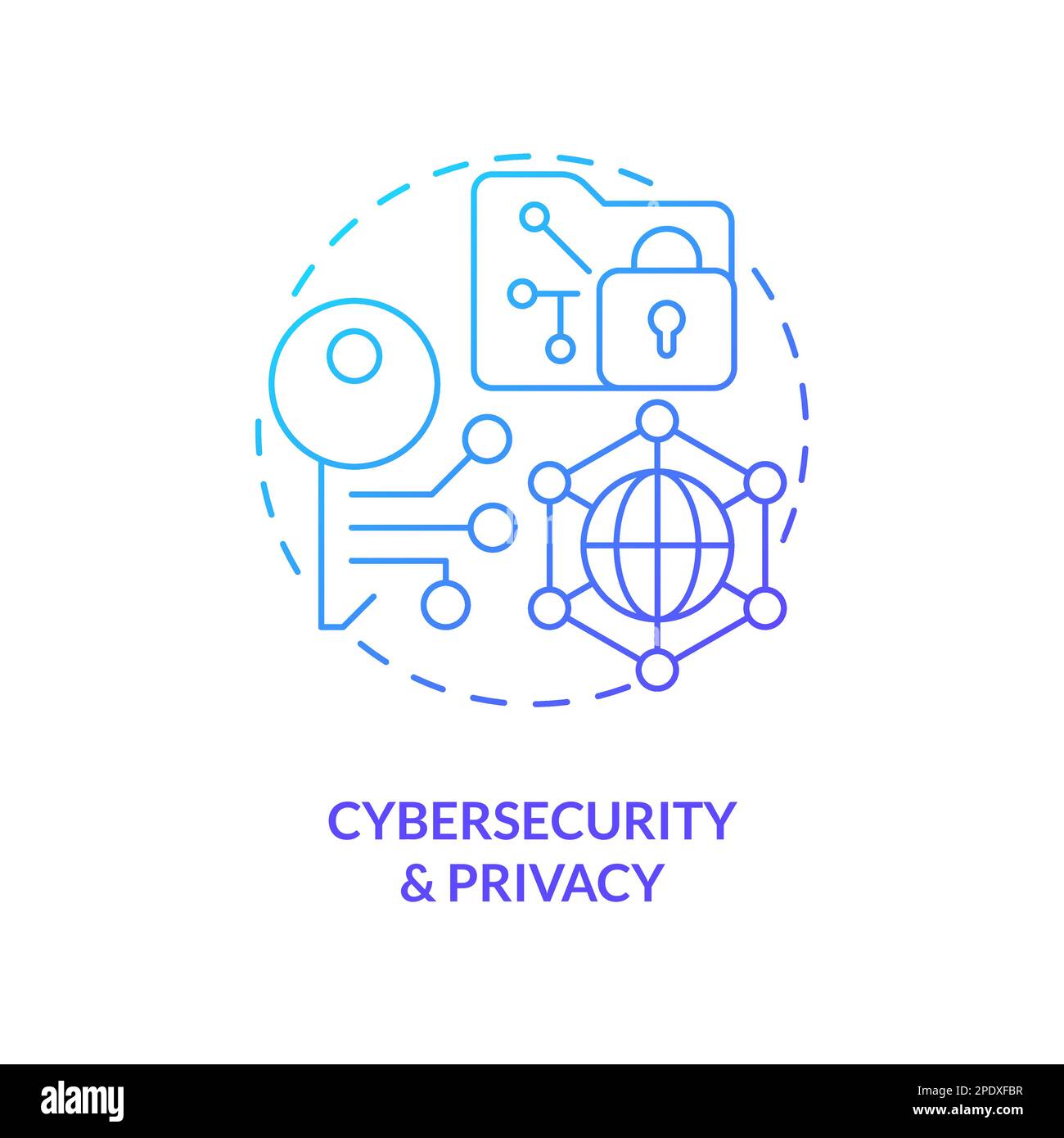 Cybersecurity and privacy blue gradient concept icon Stock Vector Image ...