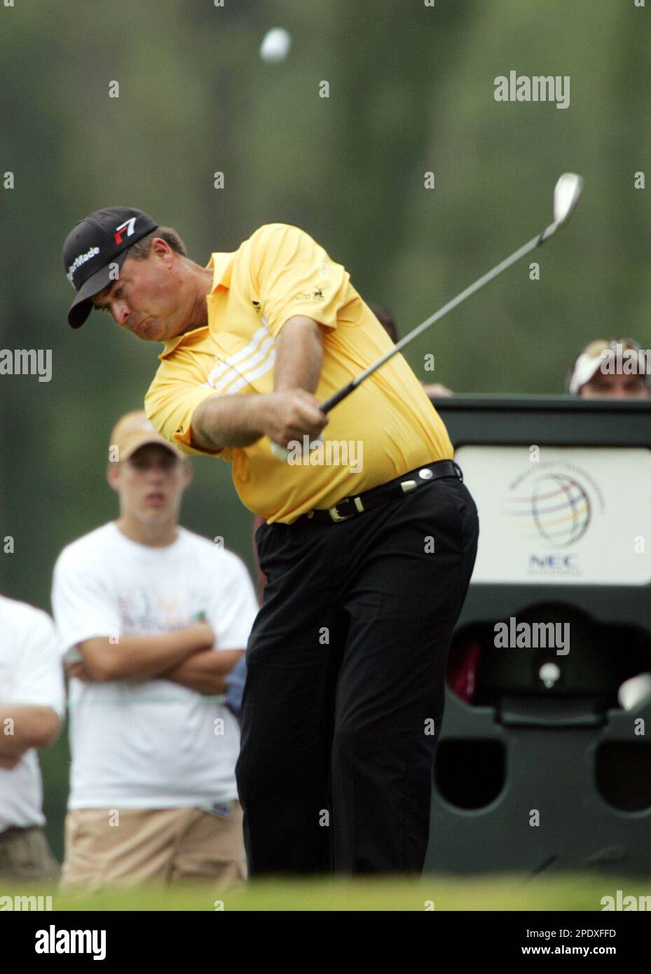 Kenny Perry tees off on the 15th hole at Firestone Country Club in ...
