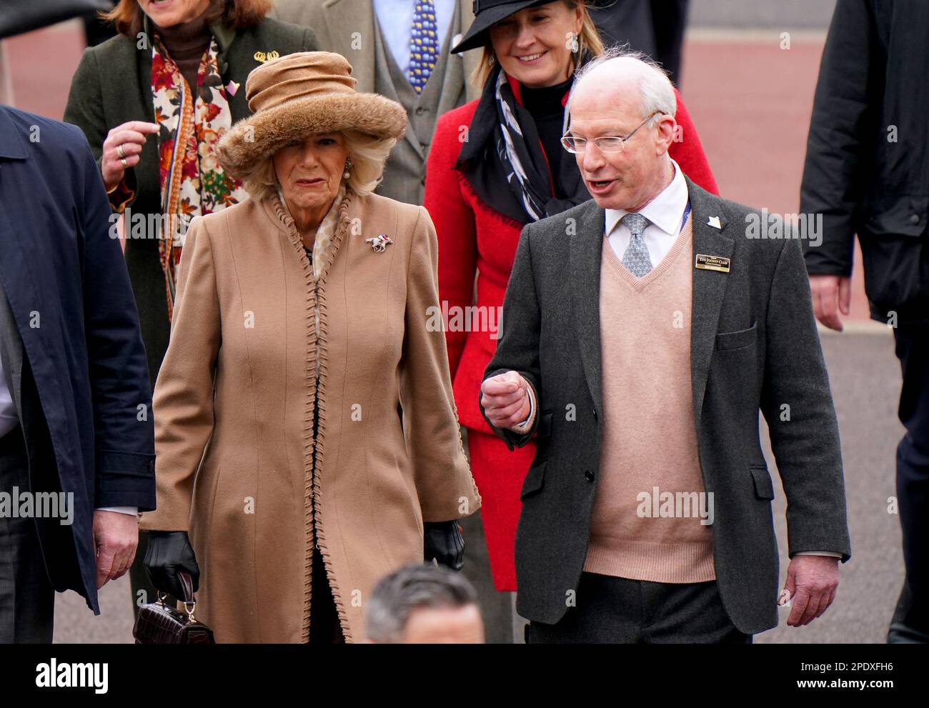 The Queen Consort speaks to Regional Director of Cheltenham Racecourse ...