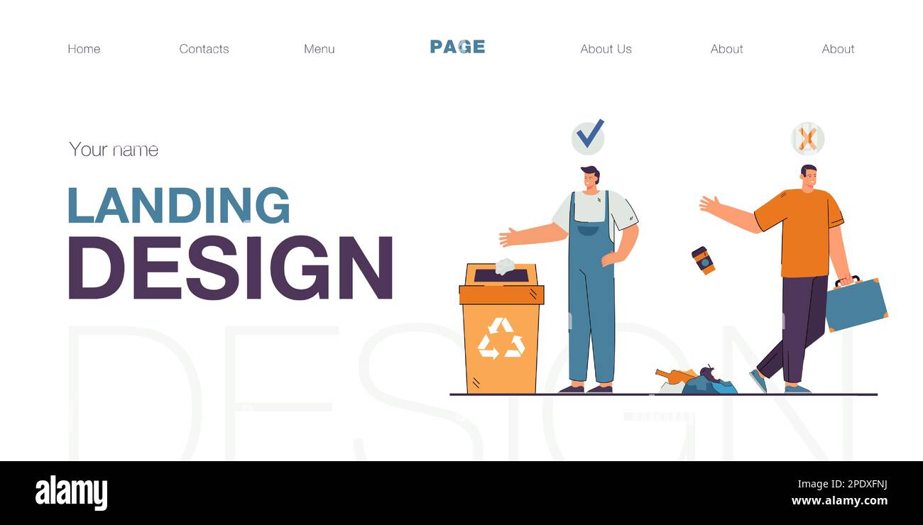 Contrasting behavior of people throwing out trash Stock Vector Image ...