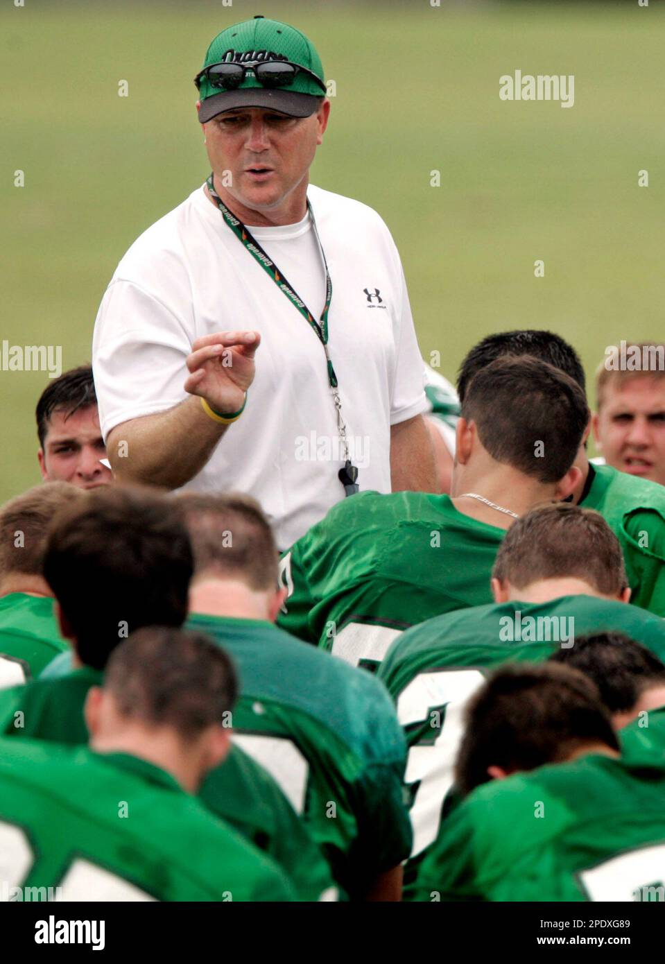 Southlake Carroll football coach Todd Dodge gives instructions to his ...