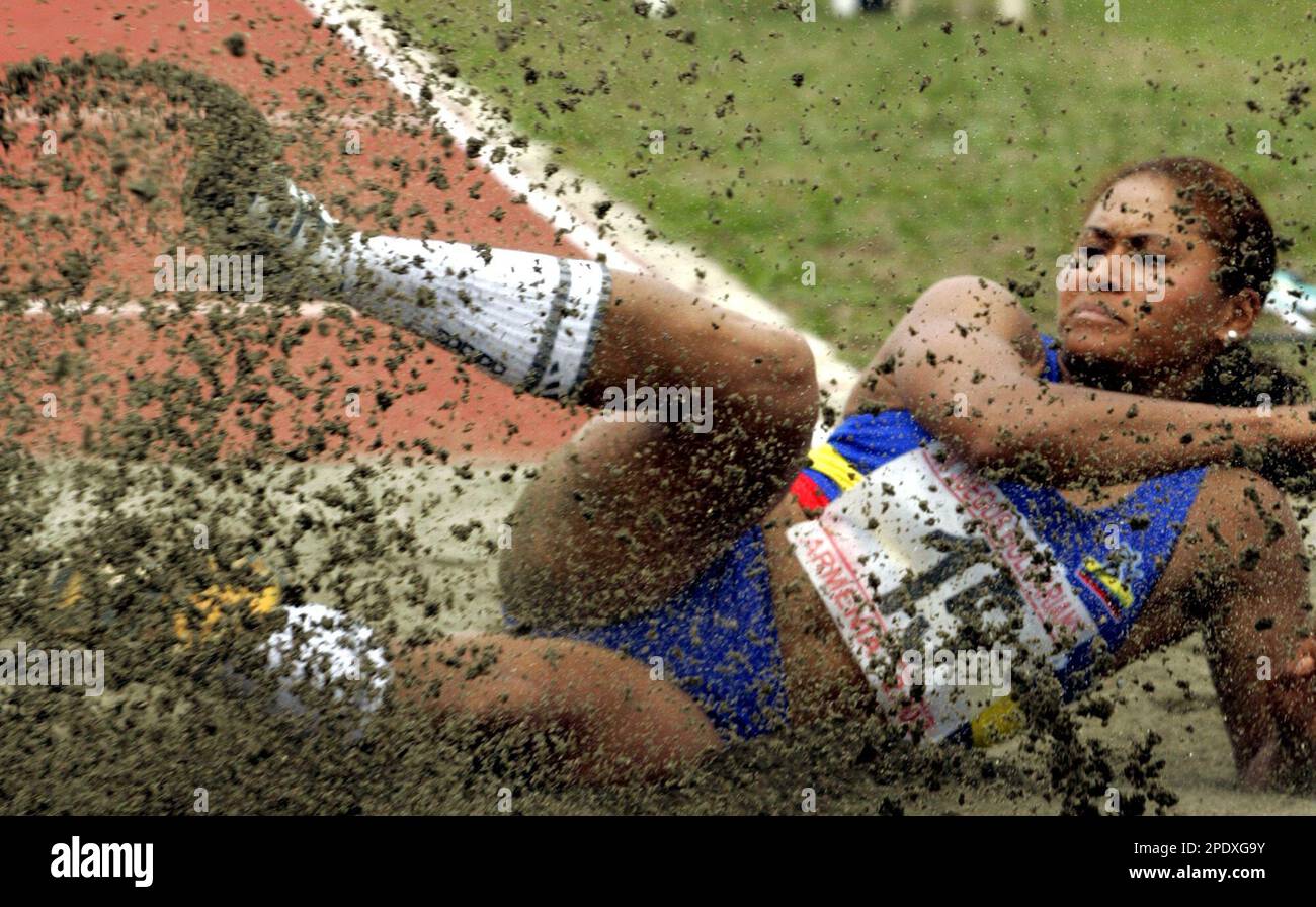 Colombia's Elena Guerrero competes during the Women's long jump at the ...
