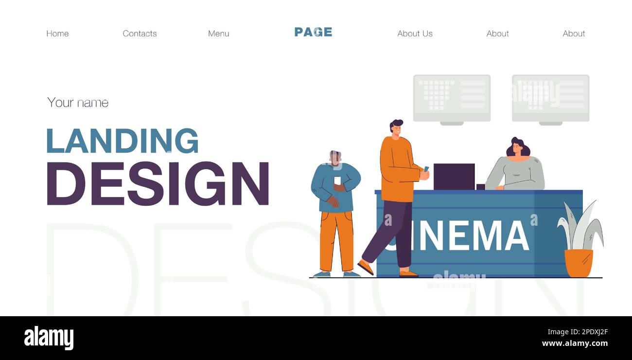 Cinema counter and people buying movie tickets Stock Vector Image & Art ...