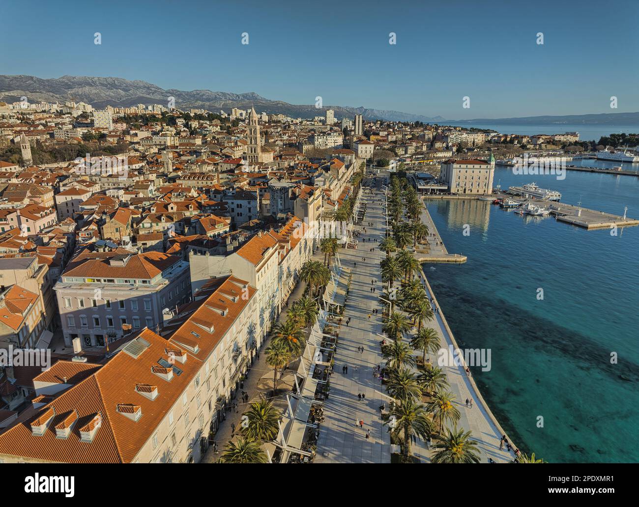 Aerial panoramic view of city Split Croatia Stock Photo - Alamy