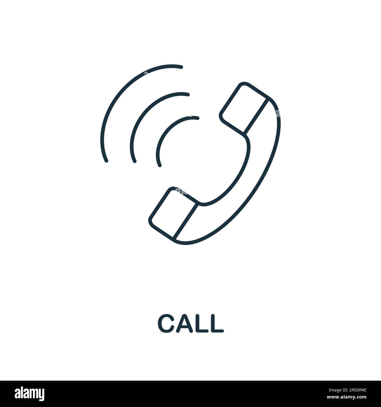 Call line icon. Monochrome simple Call outlineicon for templates, web ...
