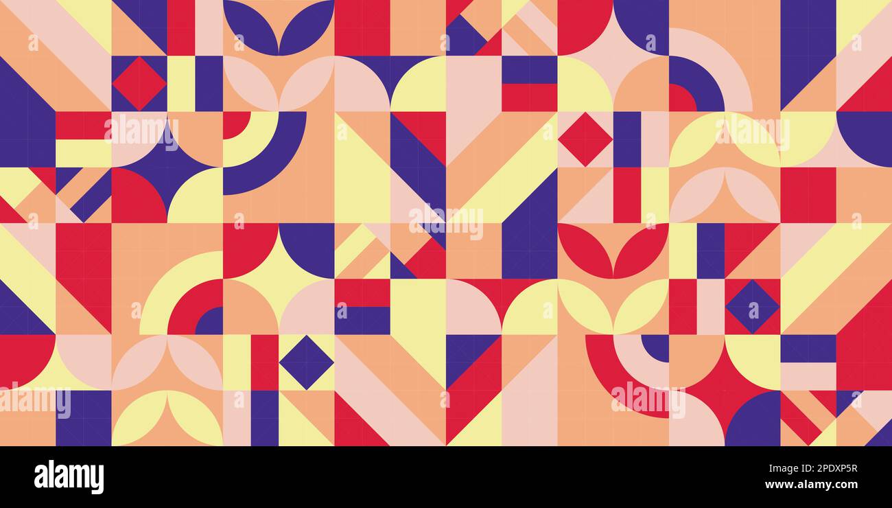 Abstract Geometric Pattern Design In Retro Style Vector Illustration