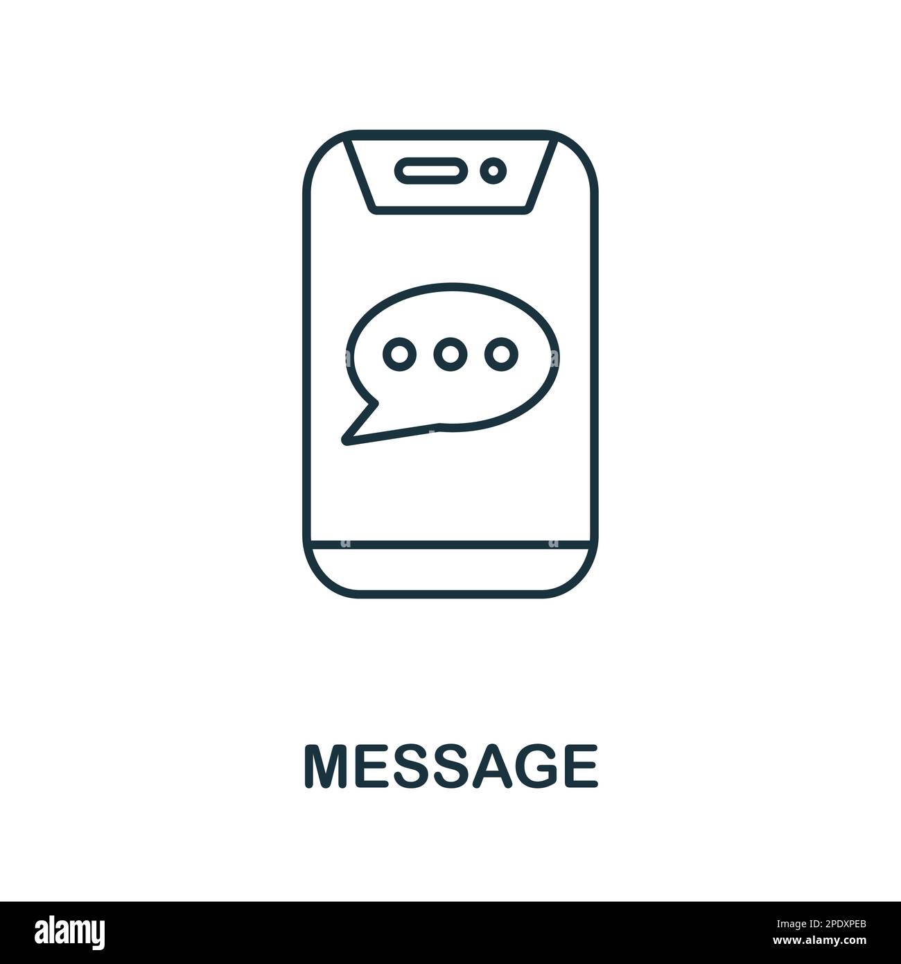 Message Line Icon Monochrome Simple Message Outlineicon For Templates Web Design And