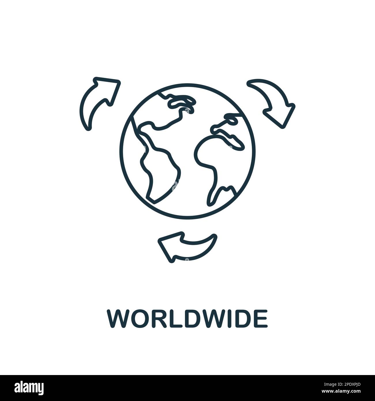 Worldwide line icon. Monochrome simple Worldwide outlineicon for ...