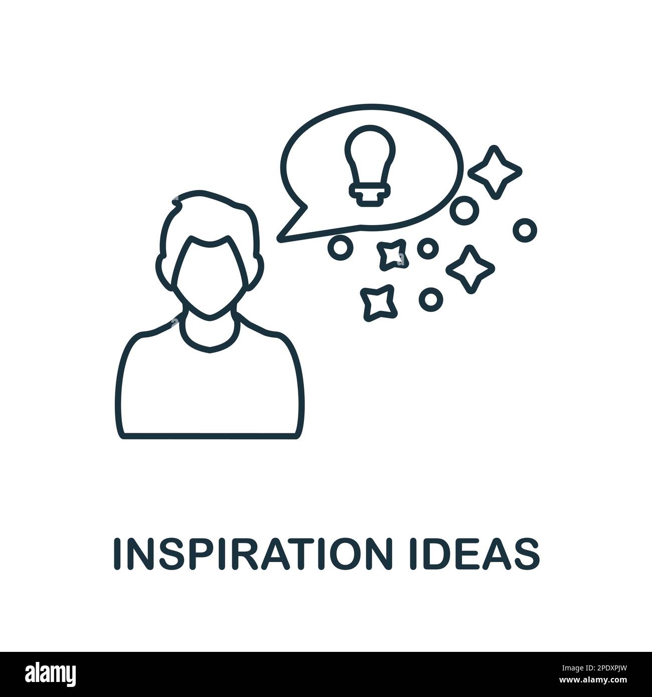Inspiration Ideas outline icon. Monochrome simple Inspiration Ideas ...