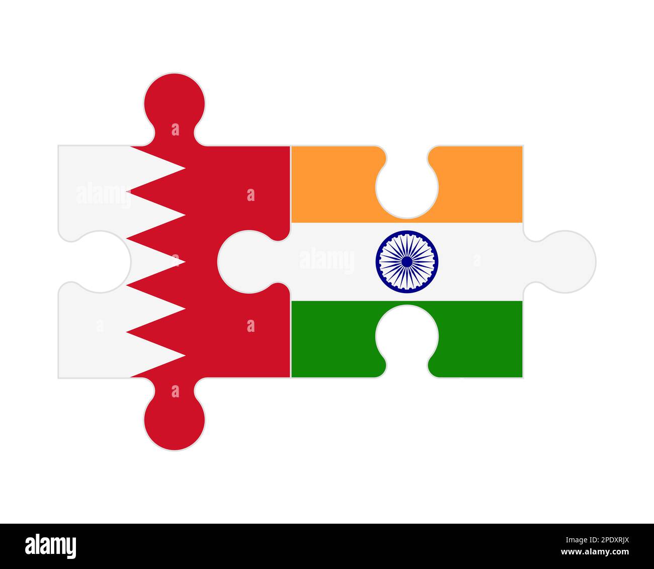 Connected puzzle of flags of Bahrain and India, vector Stock Vector ...