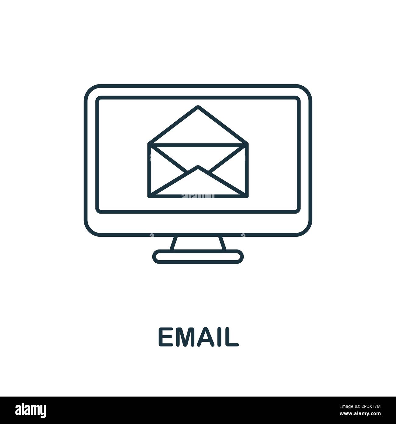 Email line icon. Monochrome simple Email outlineicon for templates, web ...