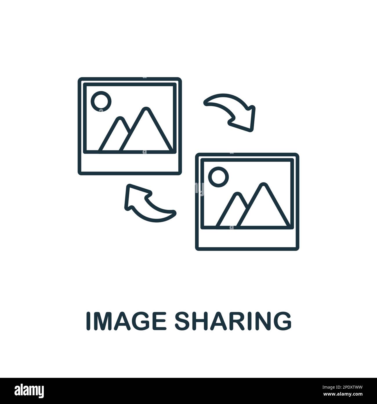 Image Sharing outline icon. Monochrome simple Image Sharing line icon ...