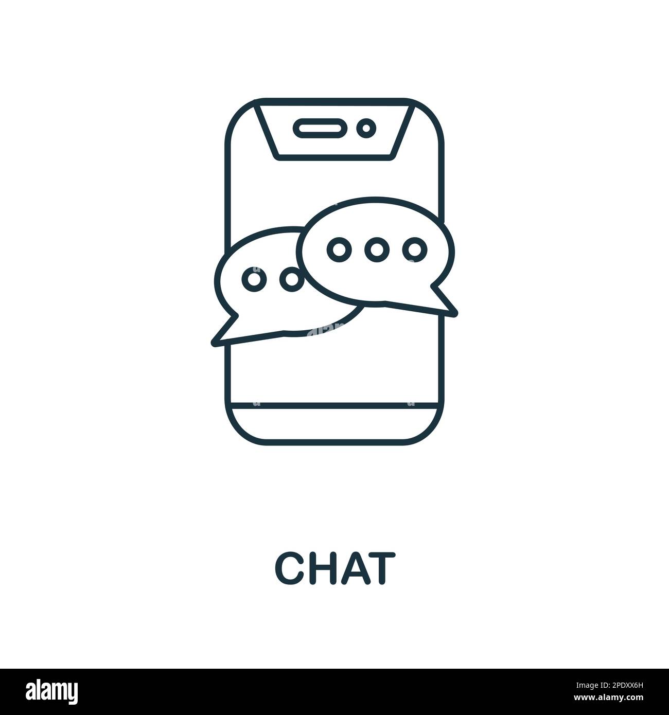 Chat line icon. Monochrome simple Chat outlineicon for templates, web ...