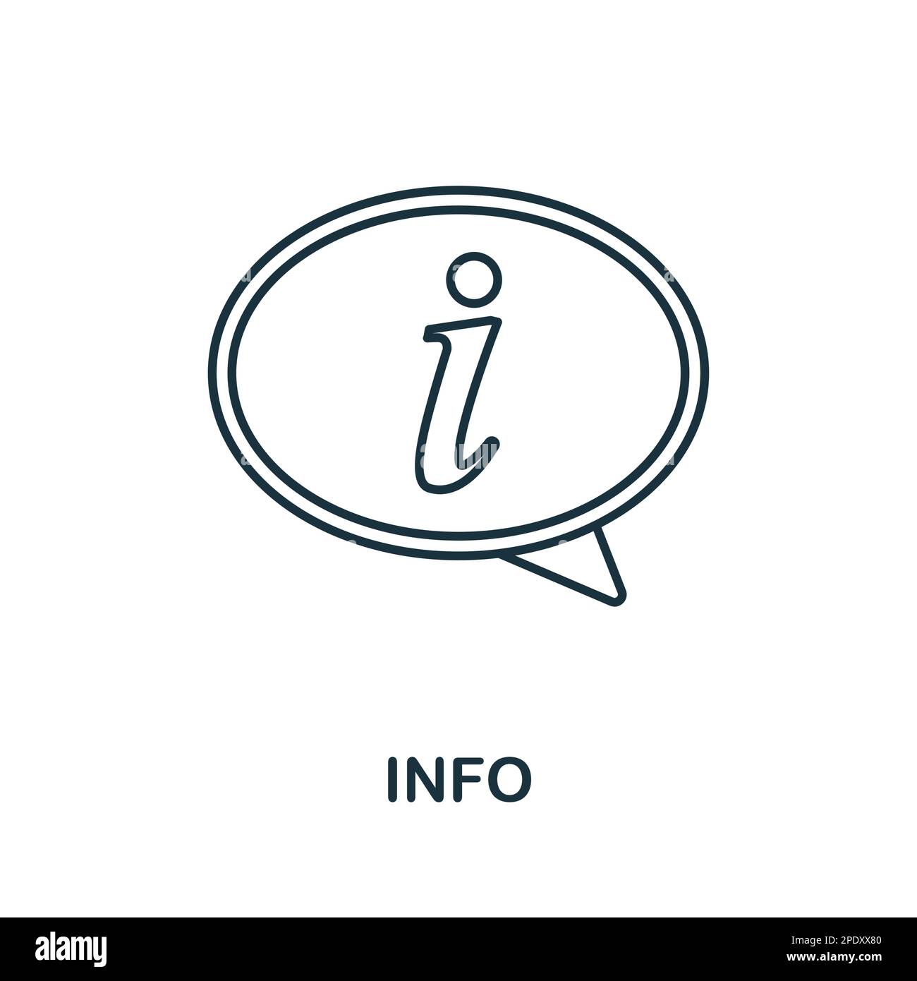 Info line icon. Monochrome simple Info outlineicon for templates, web ...