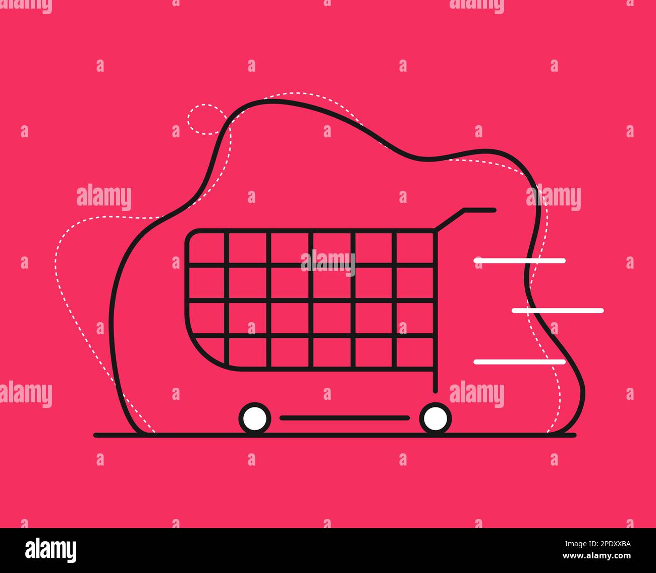 Shopping cart illustration. Delivery service concept Stock Vector Image ...