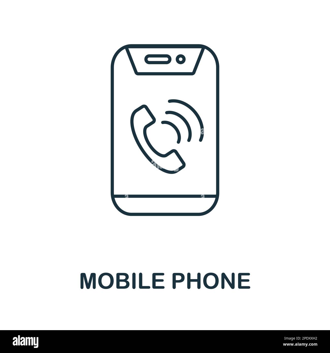 Mobile Phone line icon. Monochrome simple Mobile Phone outlineicon for ...