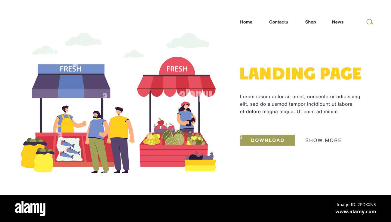 Food and grocery market vendors Stock Vector Images - Alamy