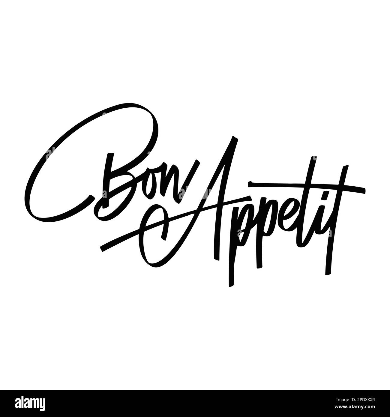 Bon appetit hand drawn qoute. Lettering typography poster. Calligraphy ...