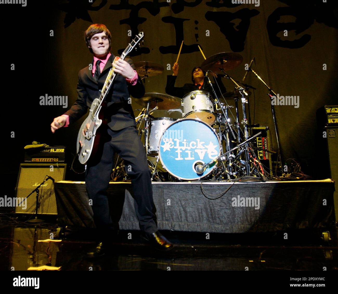 Eric Dill lead vocalist and drummer Joey Zehr of the Boston based band ...