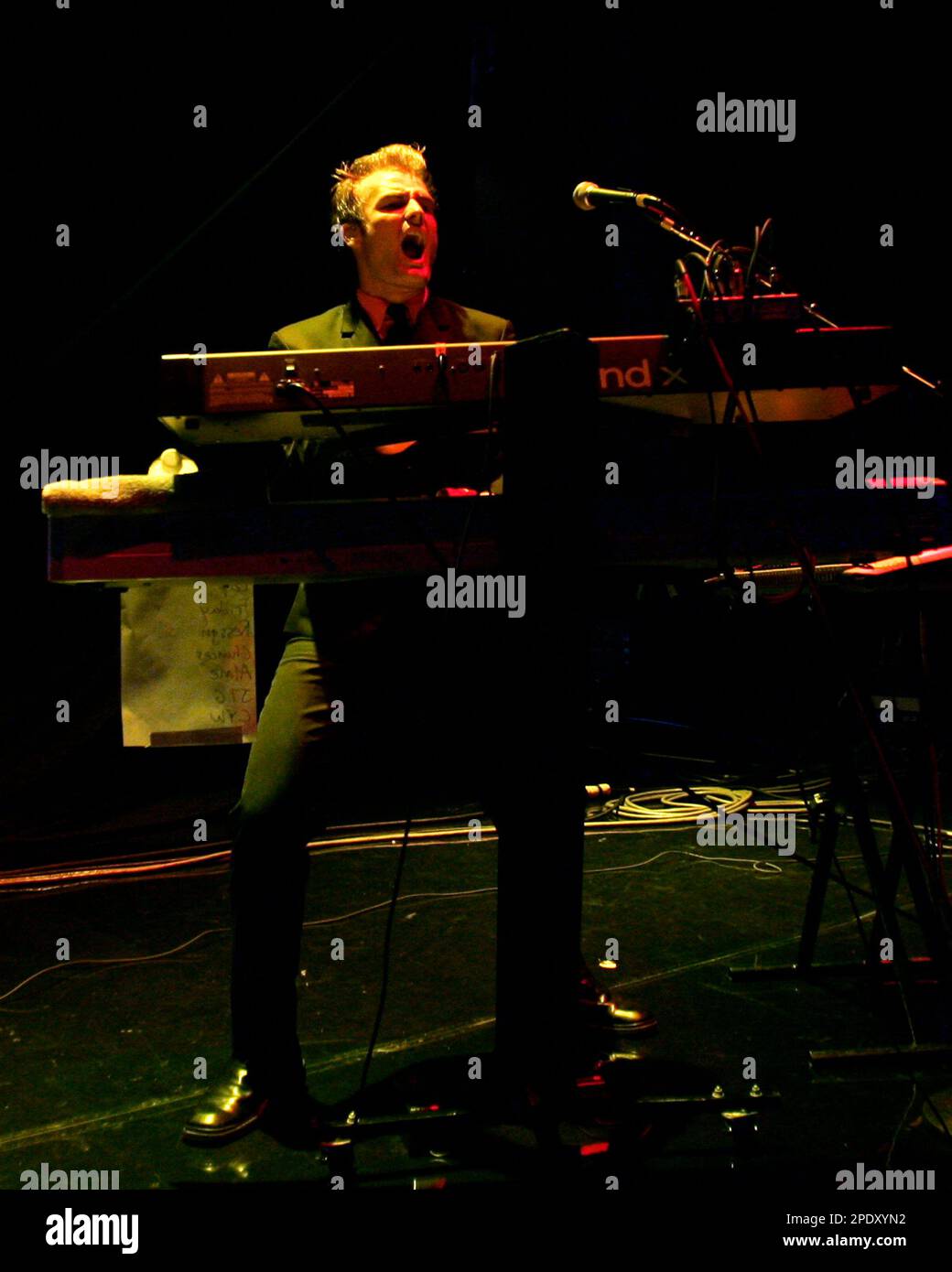 Keyboardist Ben Romans of the Boston based band The Click Five performs ...