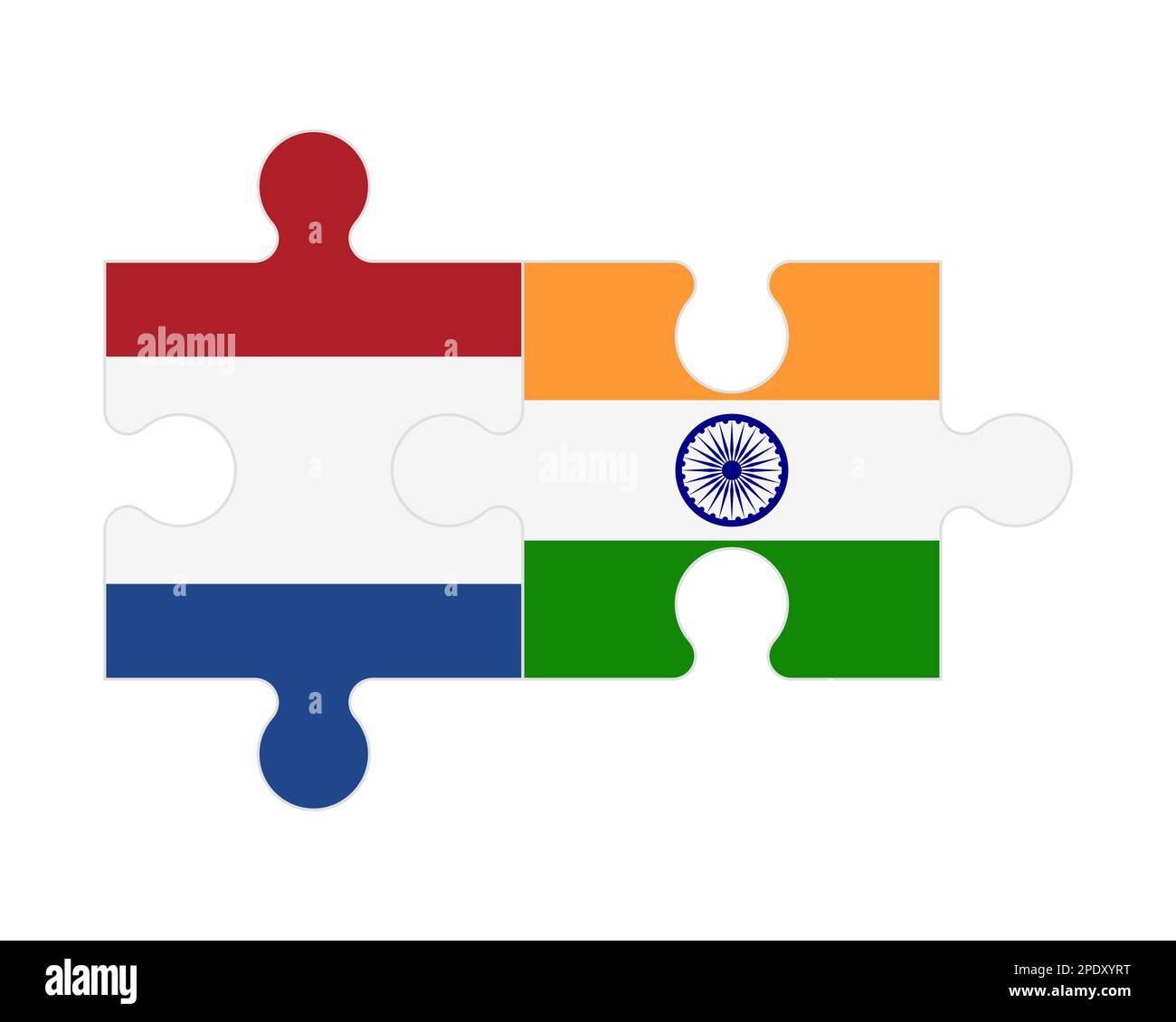 Connected puzzle of flags of Netherlands and India, vector Stock Vector ...