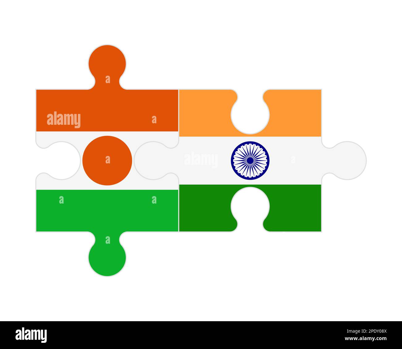 Connected puzzle of flags of Niger and India, vector Stock Vector Image ...