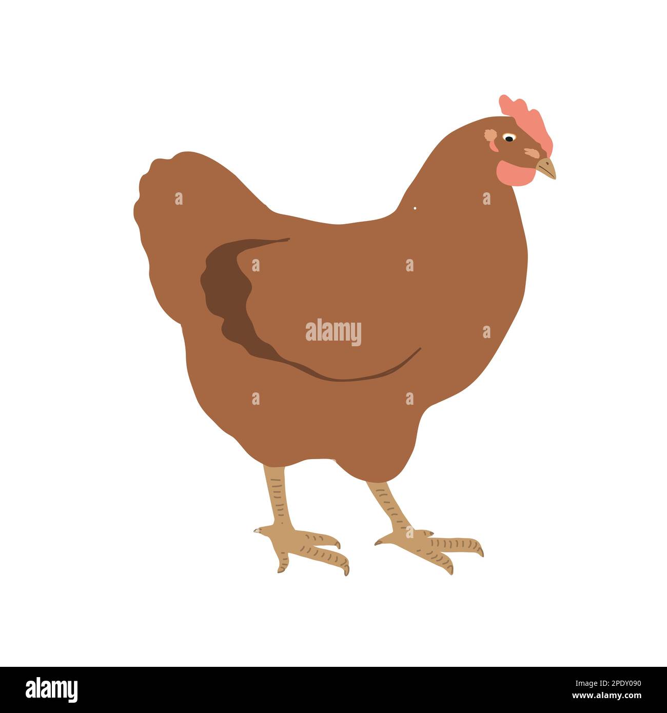 Cute red hen icon, vector illustration isolated on white. Home farming ...